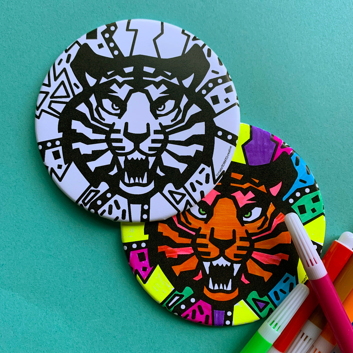 Tiger Color Your Own Magnet – tomatotomatocreative